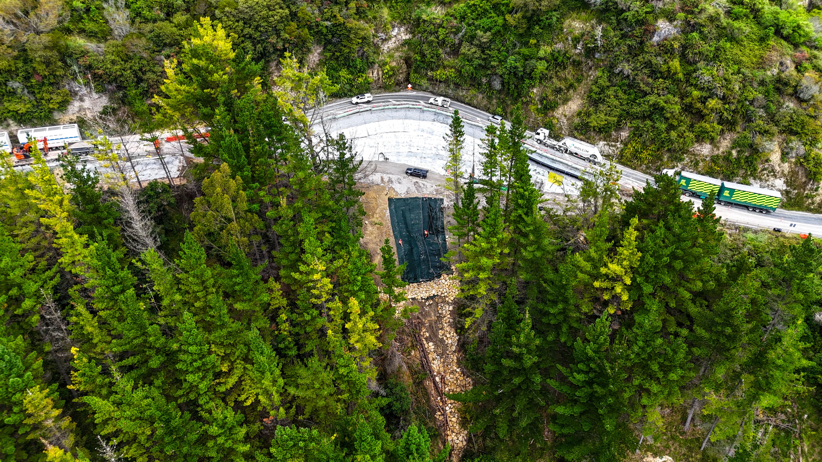 Permanent works underway to repair an underslip at Devil’s Corner on ...