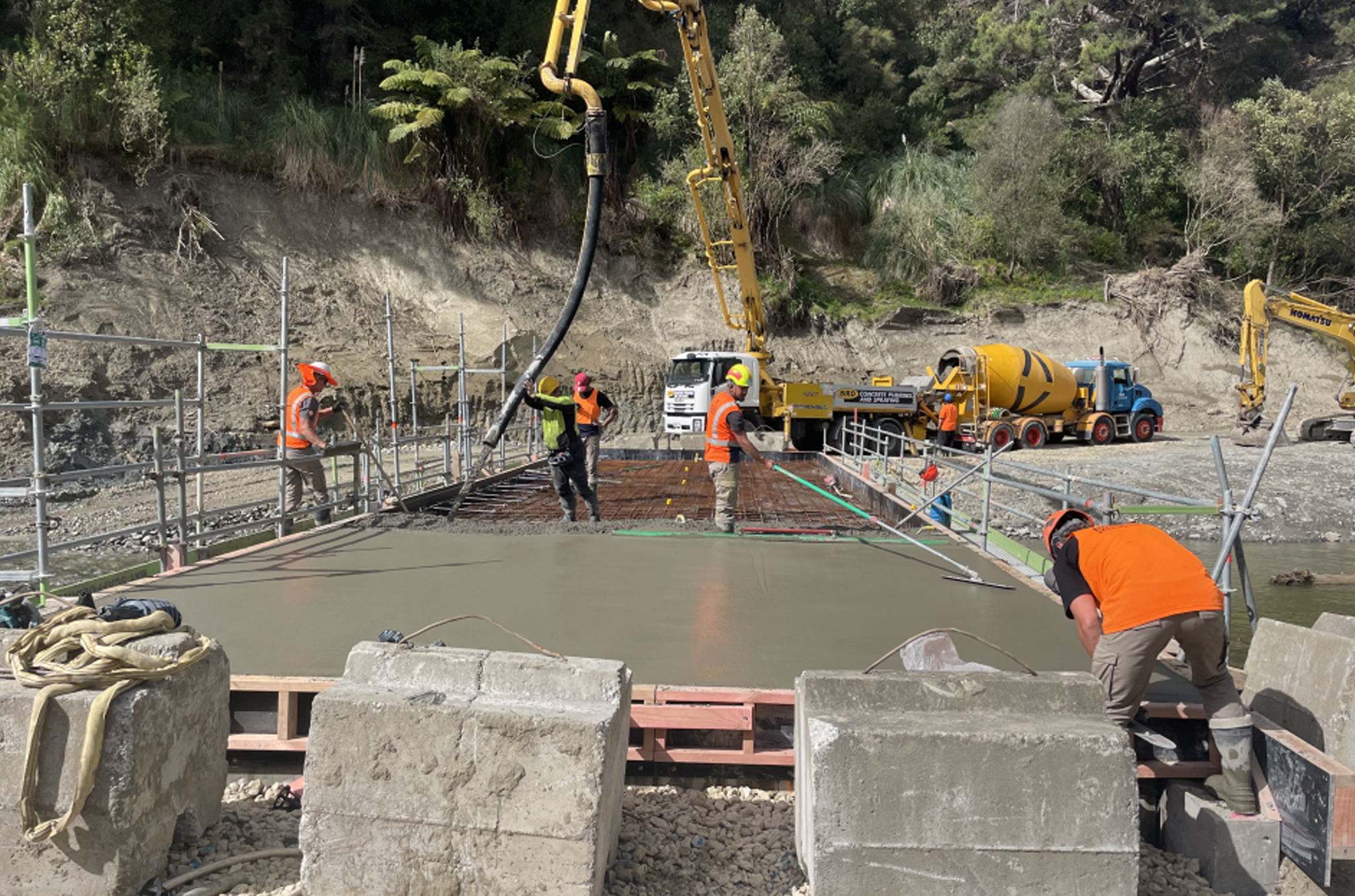 Concrete pour complete at Glenbrook | COVID-19 | Wairoa District Council