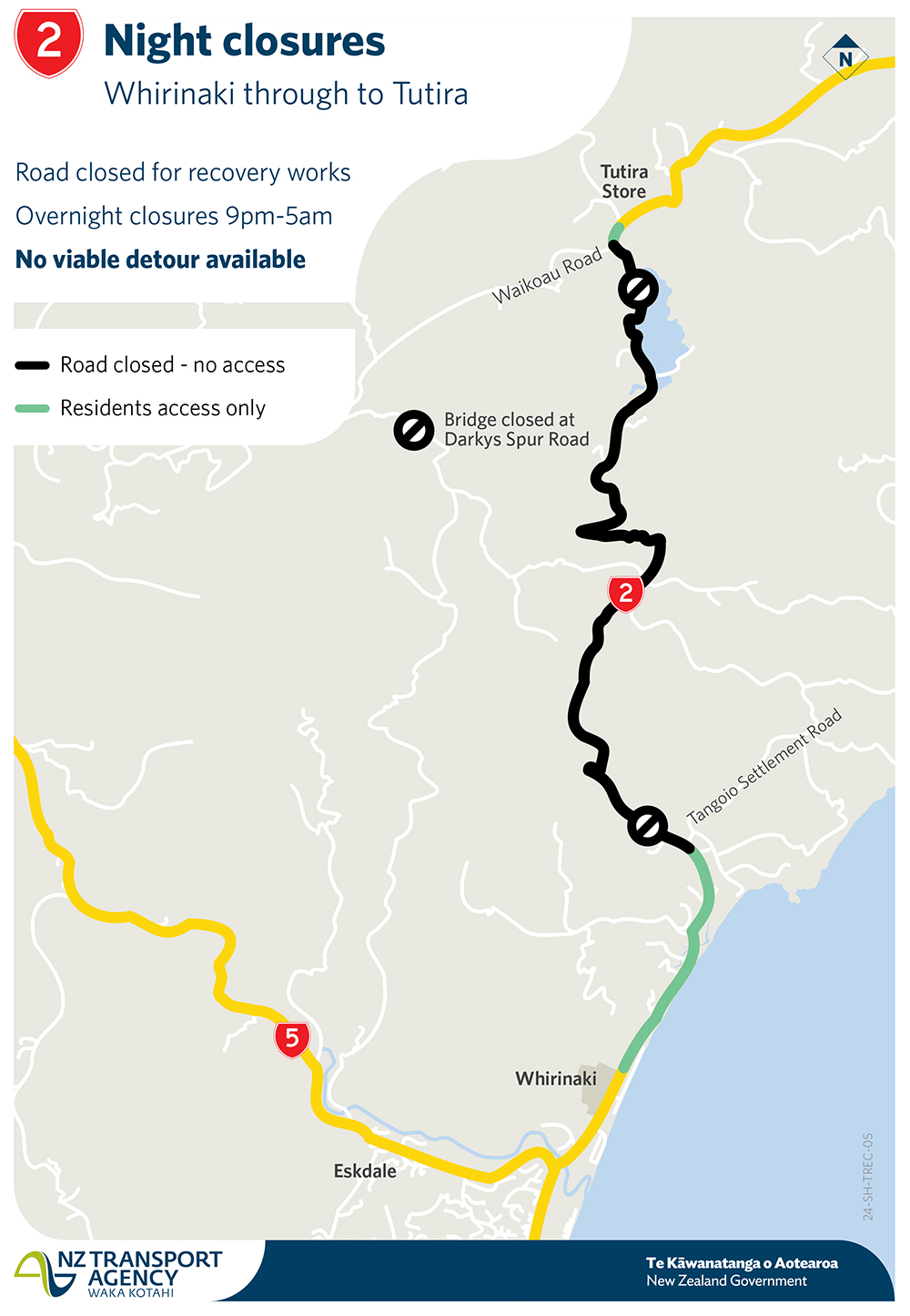 SH2 road closure this Saturday | COVID-19 | Wairoa District Council
